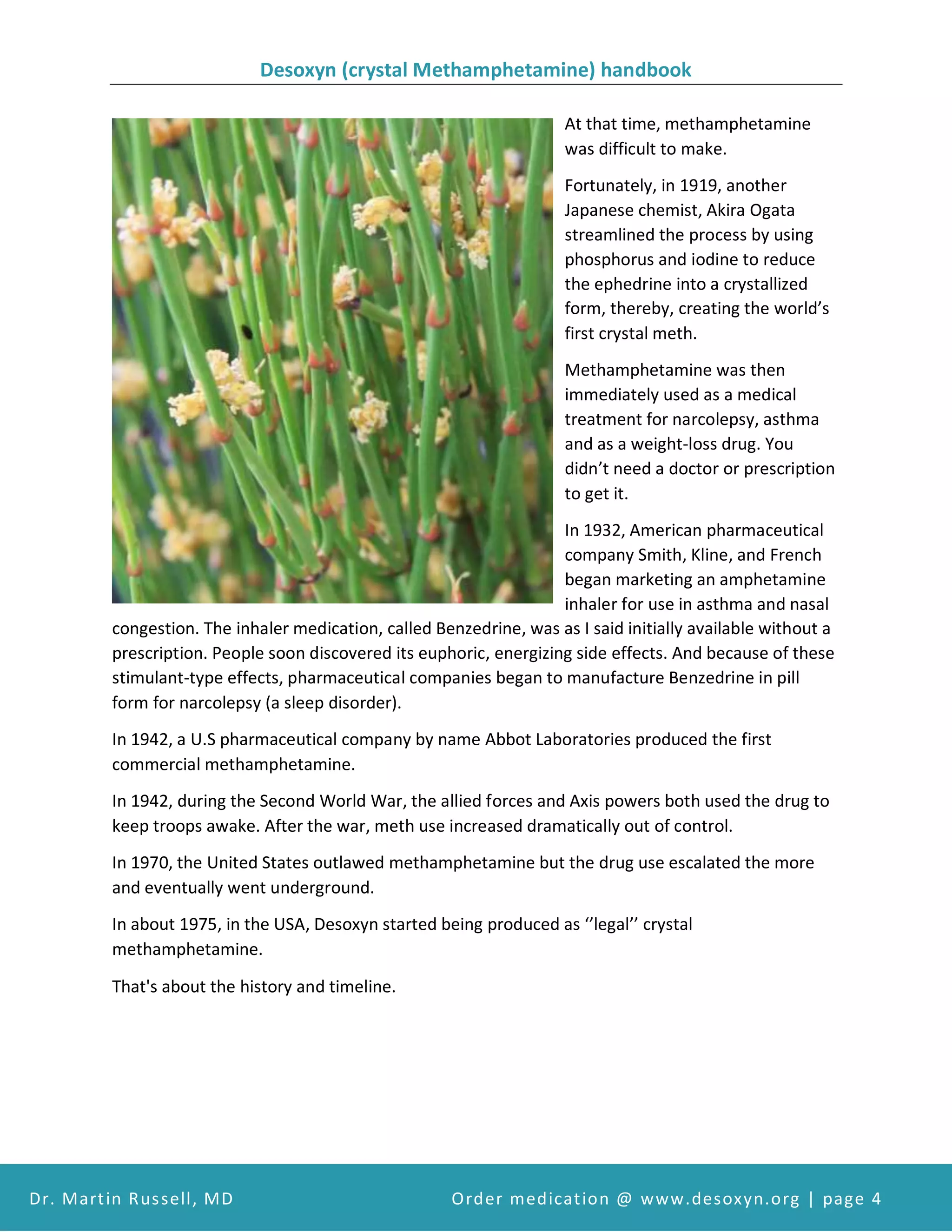 Desoxyn crystal methamphetamine - handbook | PDF