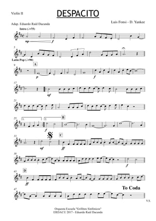 Despacito violín ii | PDF