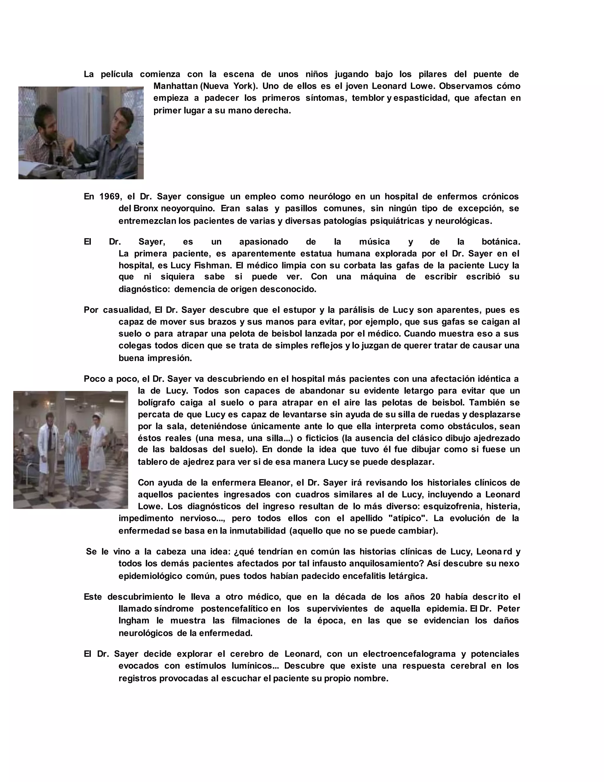 Analisis sobre la película de Despertares | DOCX
