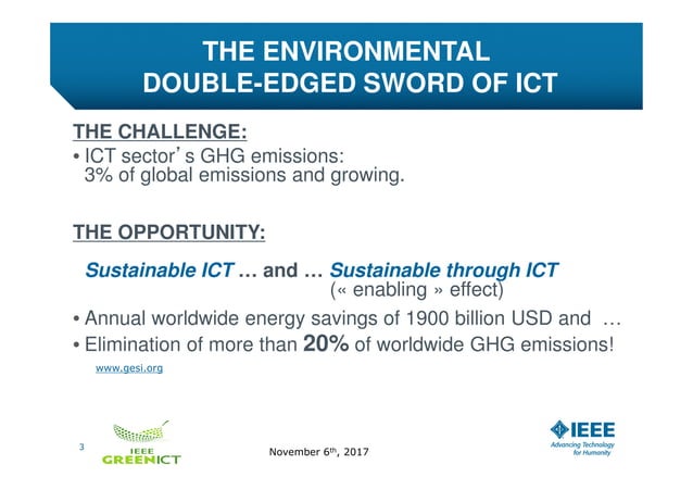 The IEEE Green & Sustainable ICT initiative | PPT