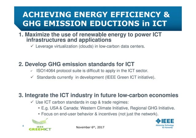 The IEEE Green & Sustainable ICT initiative | PPT