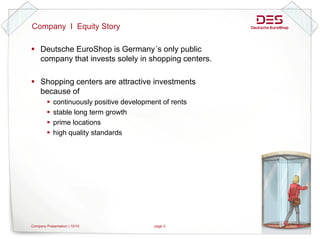 Deutsche EuroShop | Company Presentation | 10/10 | PDF
