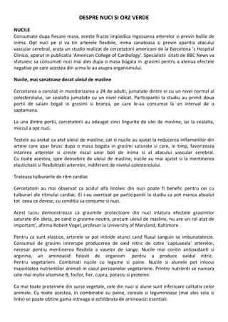 Despre banane nuci-orz-verde | PDF