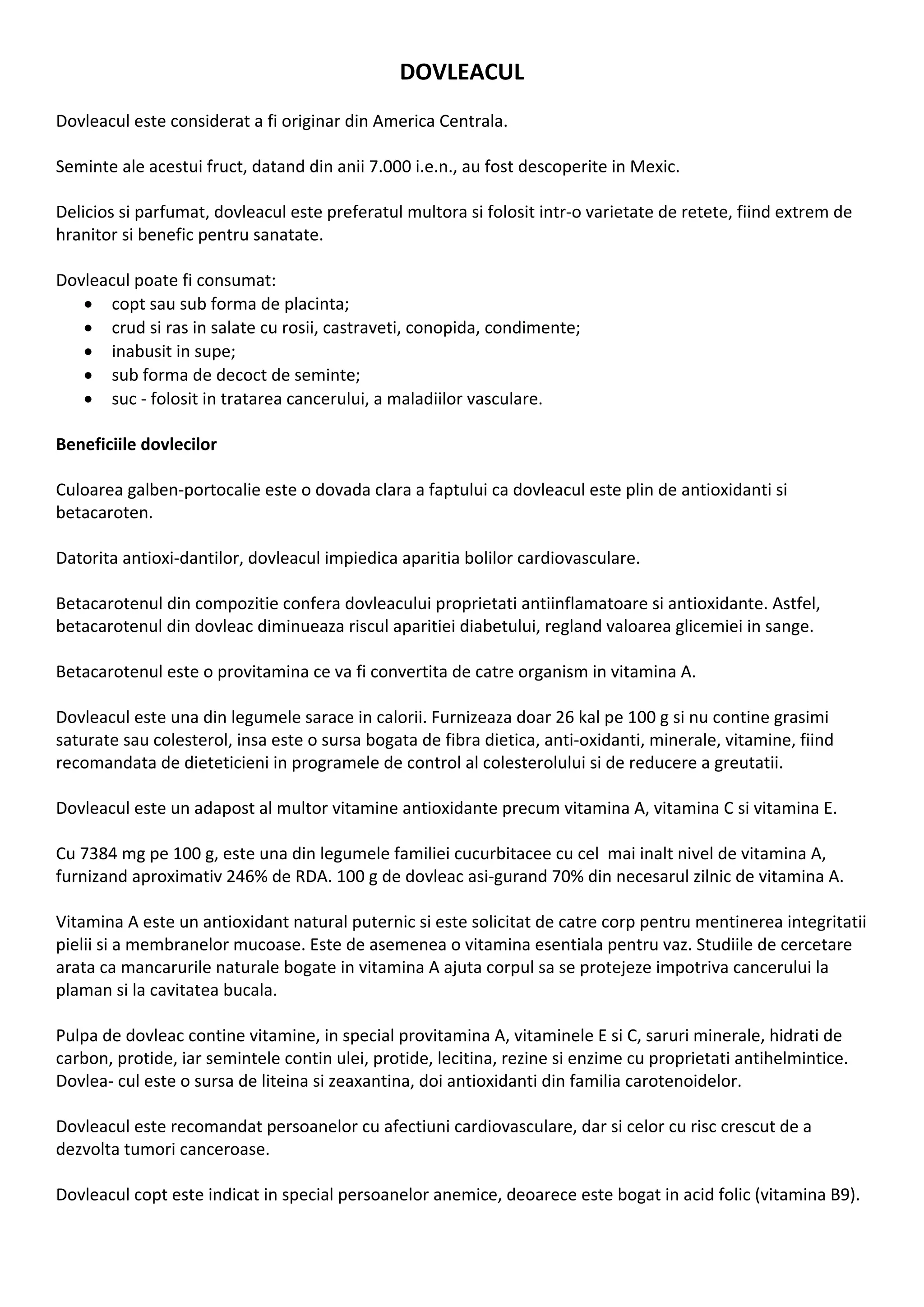 Despre dovleac | PDF
