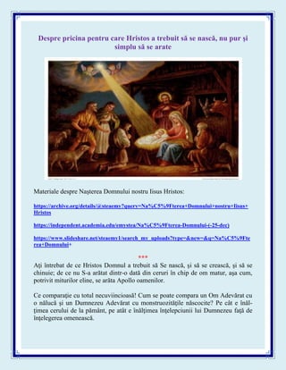 Naşterea Domnului - Despre pricina pentru care Hristos a trebuit să se ...