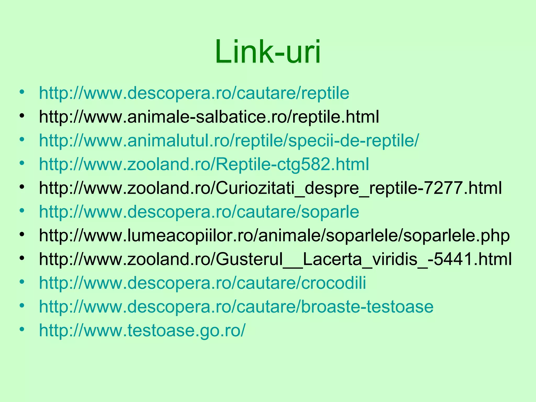 Despre reptile | PPT