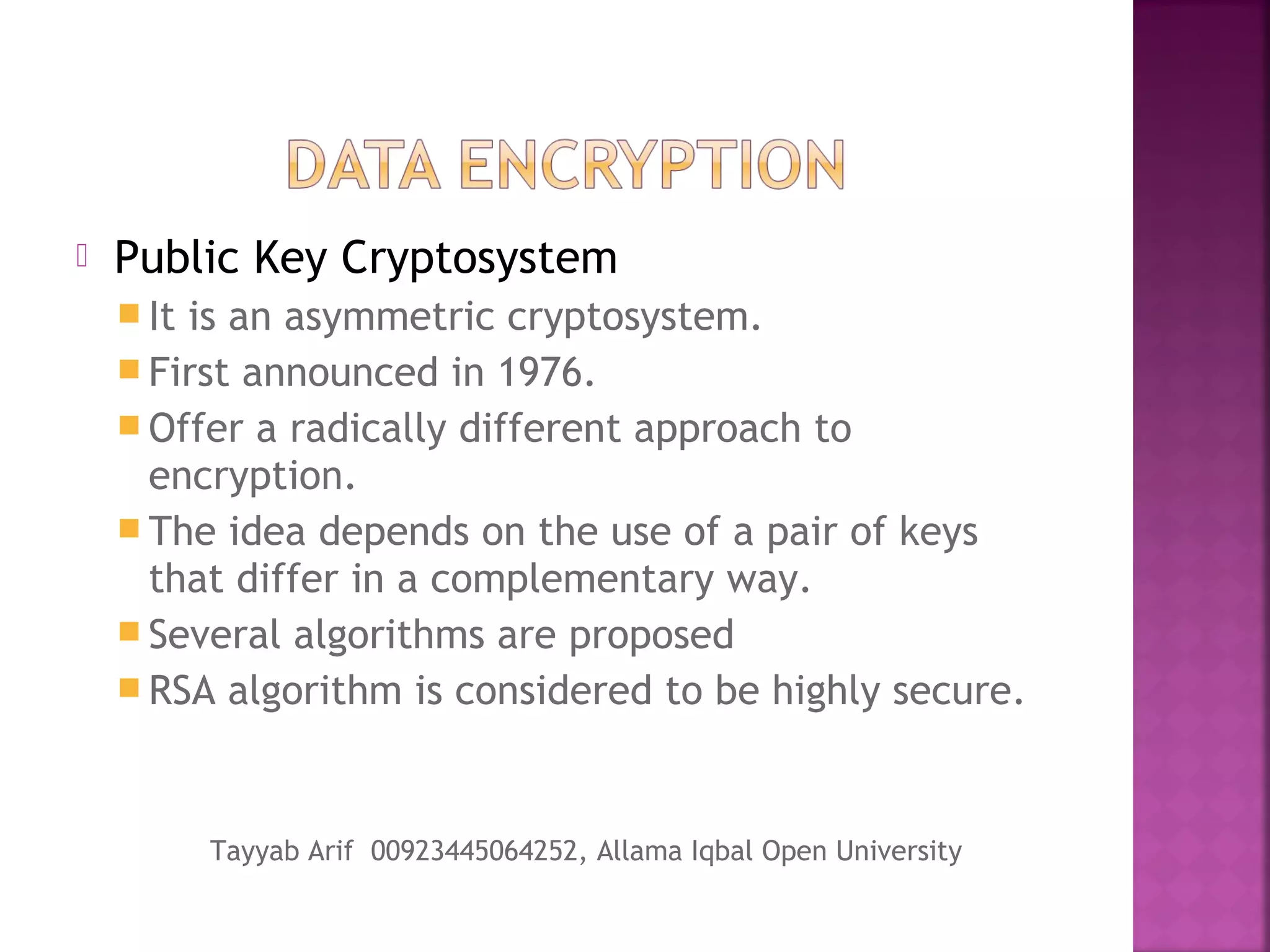 DES (Data Encryption Standard) pressentation | PPT