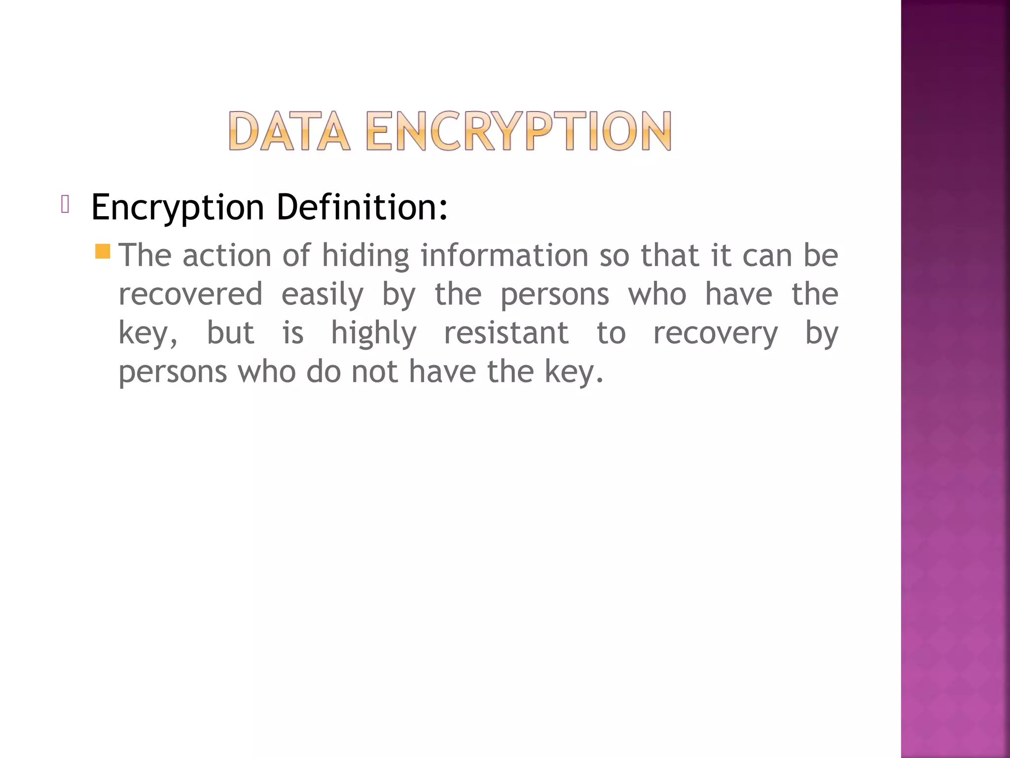 DES (Data Encryption Standard) pressentation | PPT