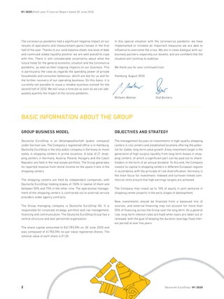Deutsche EuroShop | Half-Year Financial Report 2020 | PDF