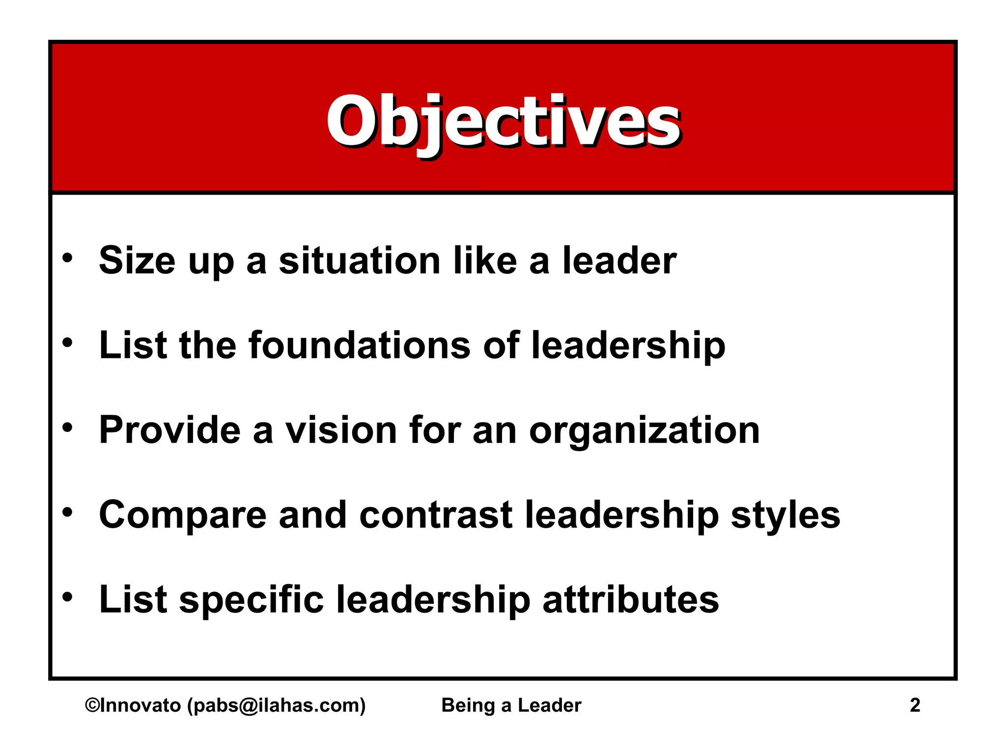Being A Leader | PPT