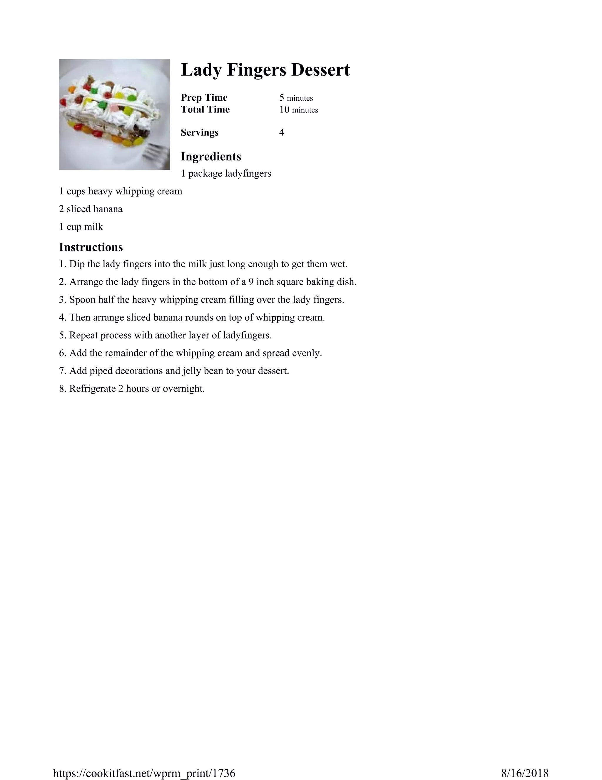 Lady Finger Dessert | PDF