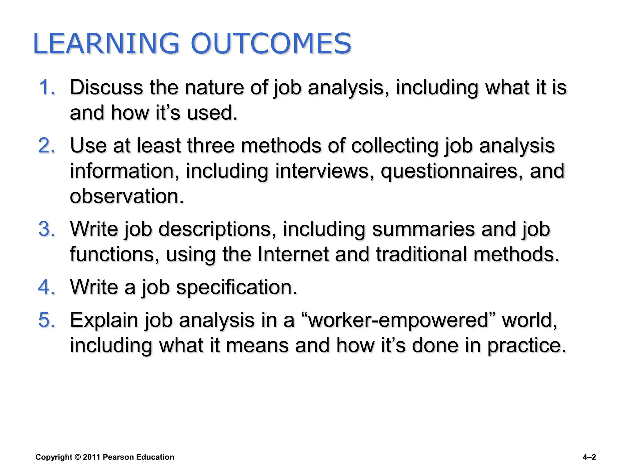 job analysis - job description and specification - HRM | PPT