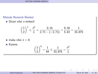 Tugas Metode Numerik Biseksi Pendidikan Matematika UMT | PPT
