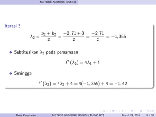 Tugas Metode Numerik Biseksi Pendidikan Matematika UMT | PPT