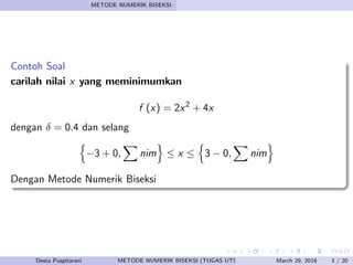 Tugas Metode Numerik Biseksi Pendidikan Matematika UMT | PPT