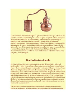 Destilación y tipos de destilación | DOCX