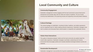 Tourism Destination management for vistors | PPT