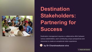 Tourism Destination management for vistors | PPT