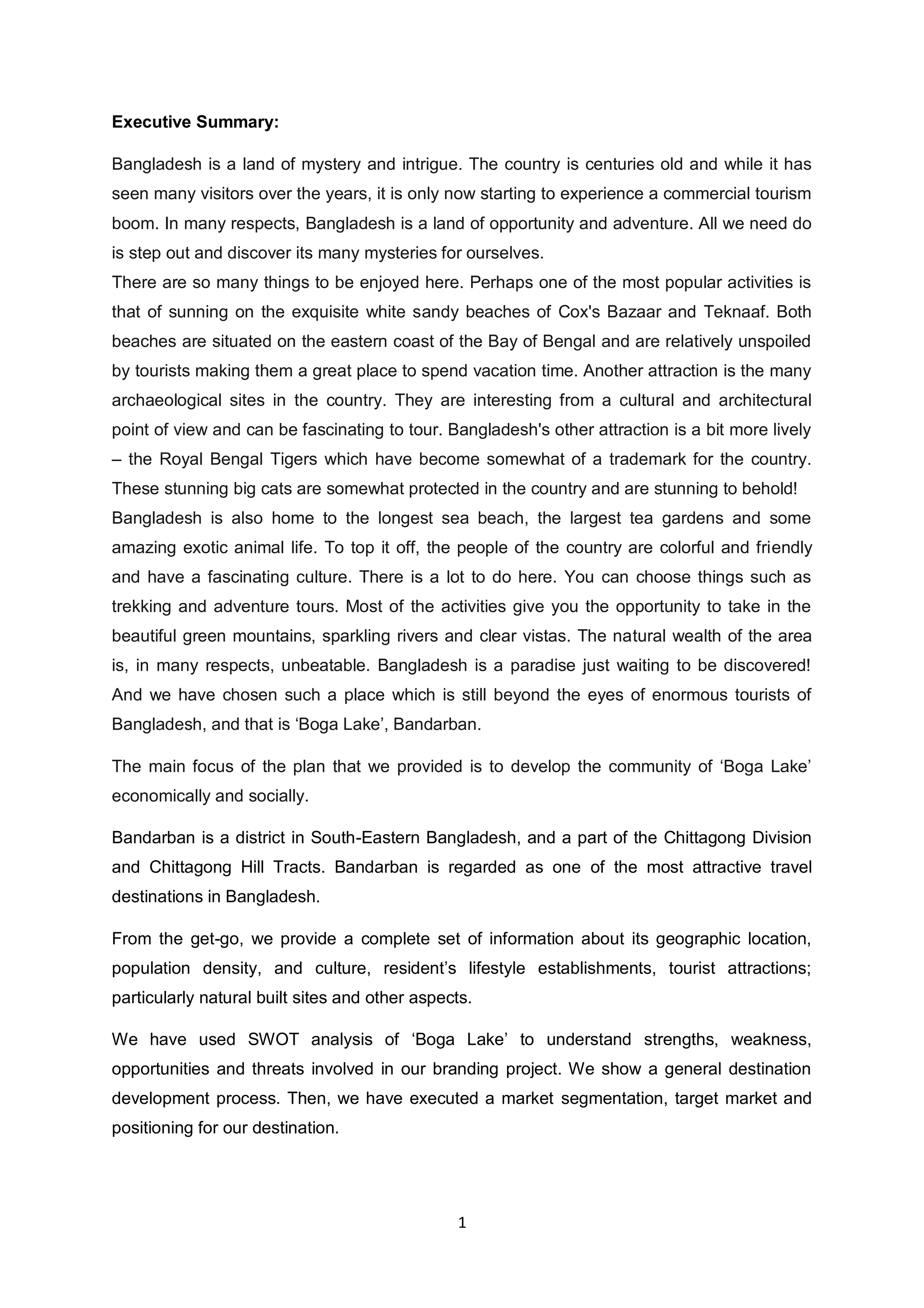 Tourism Destination Development Plan | PDF