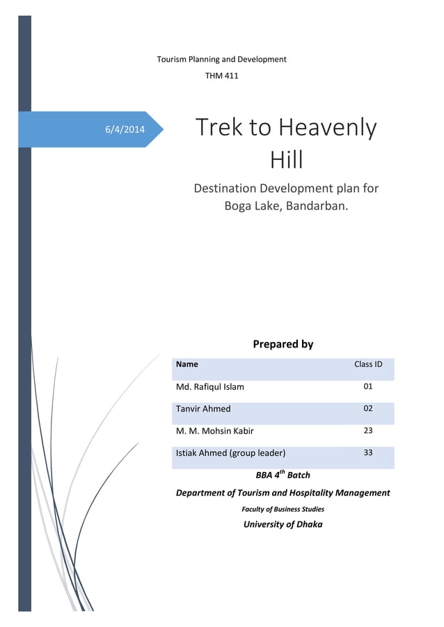 Tourism Destination Development Plan | PDF