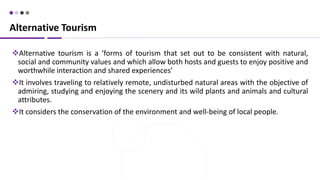 Destination development policies for alternative tourism | PPTX