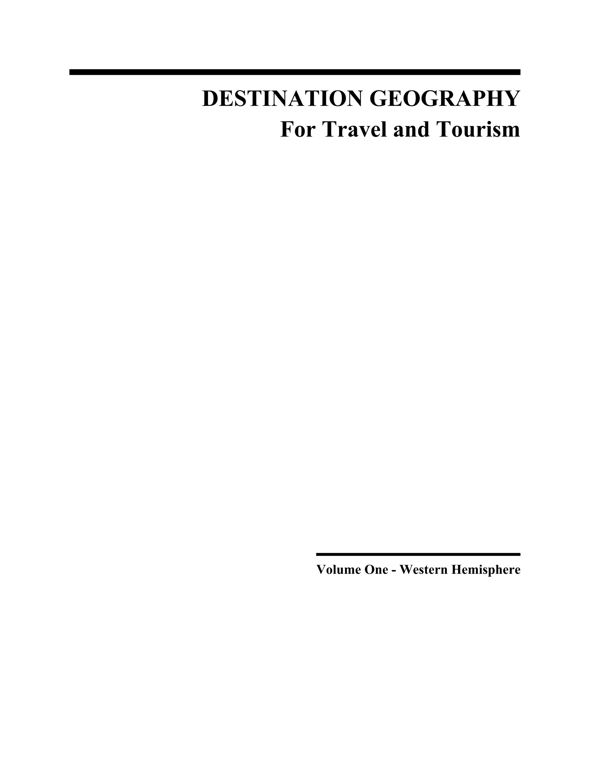 Destination geography for travel and tourism | PDF