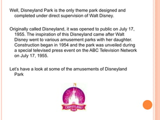 Destination highlights disneyland | PPT
