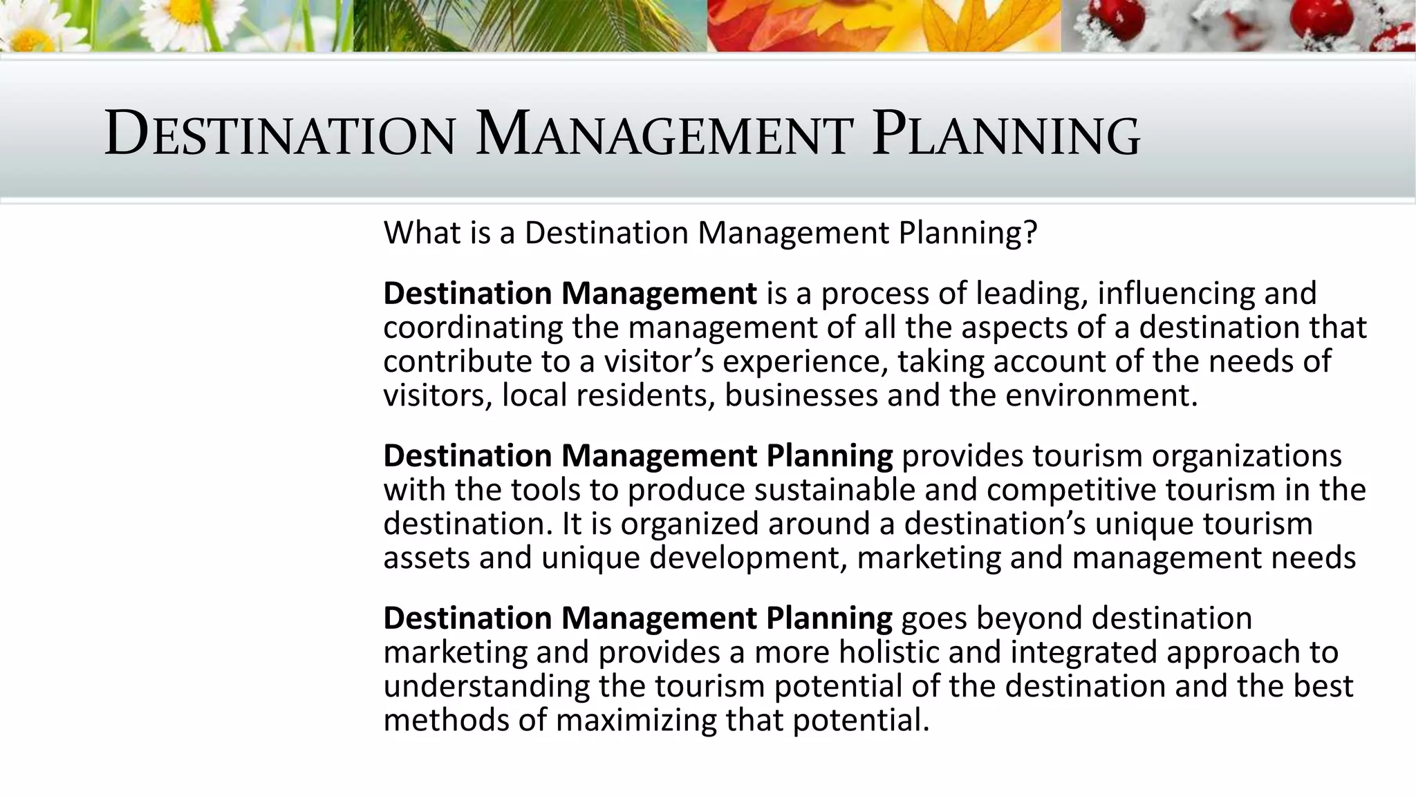 Destination management planning | PPTX