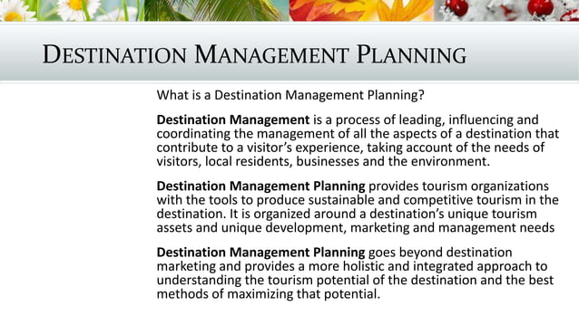 Destination management planning | PPTX