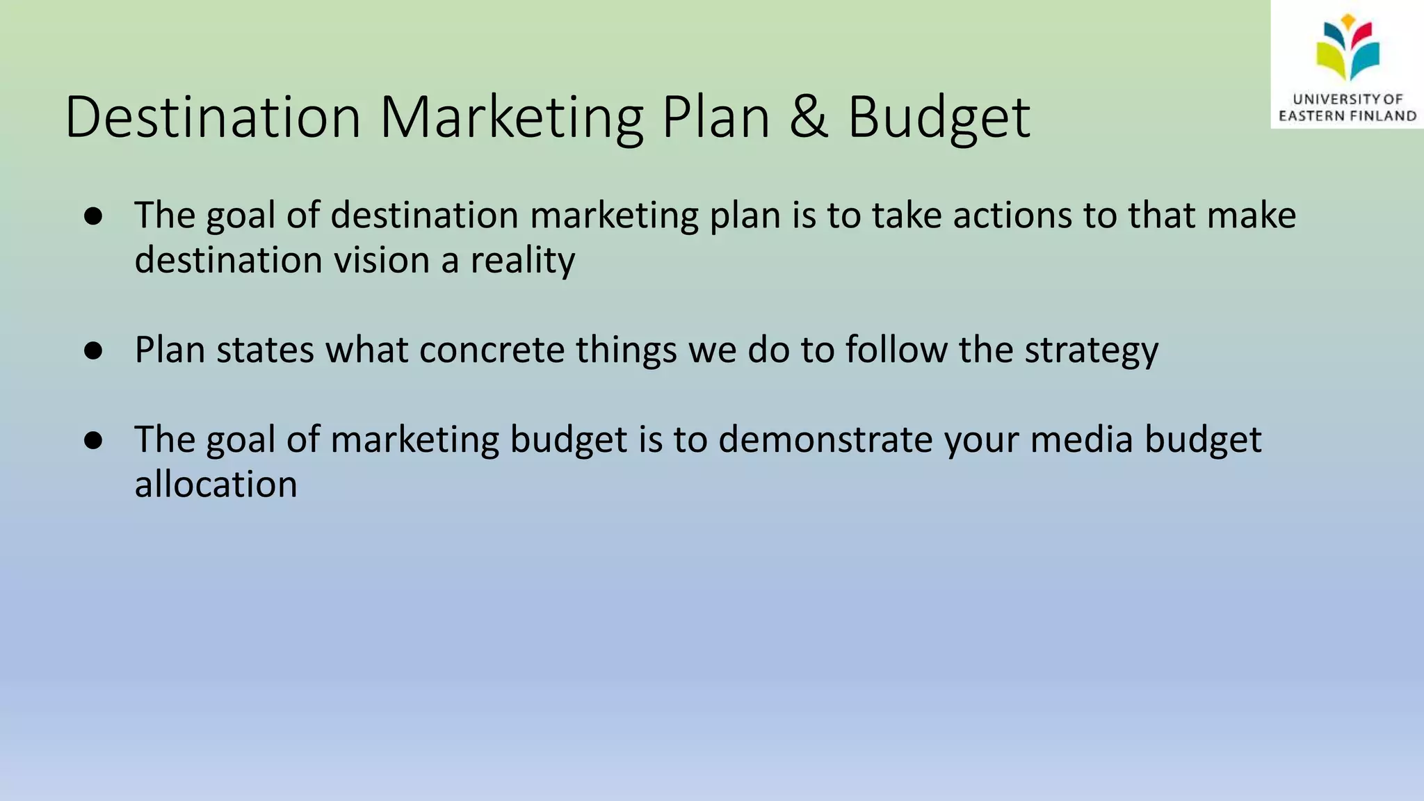 Tourism destination marketing part 1 | PPTX