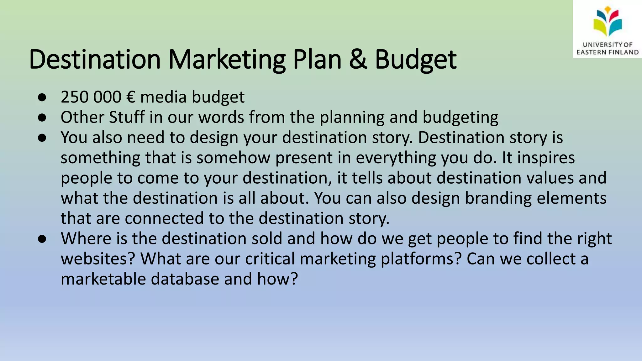 Tourism destination marketing part 1 | PPTX