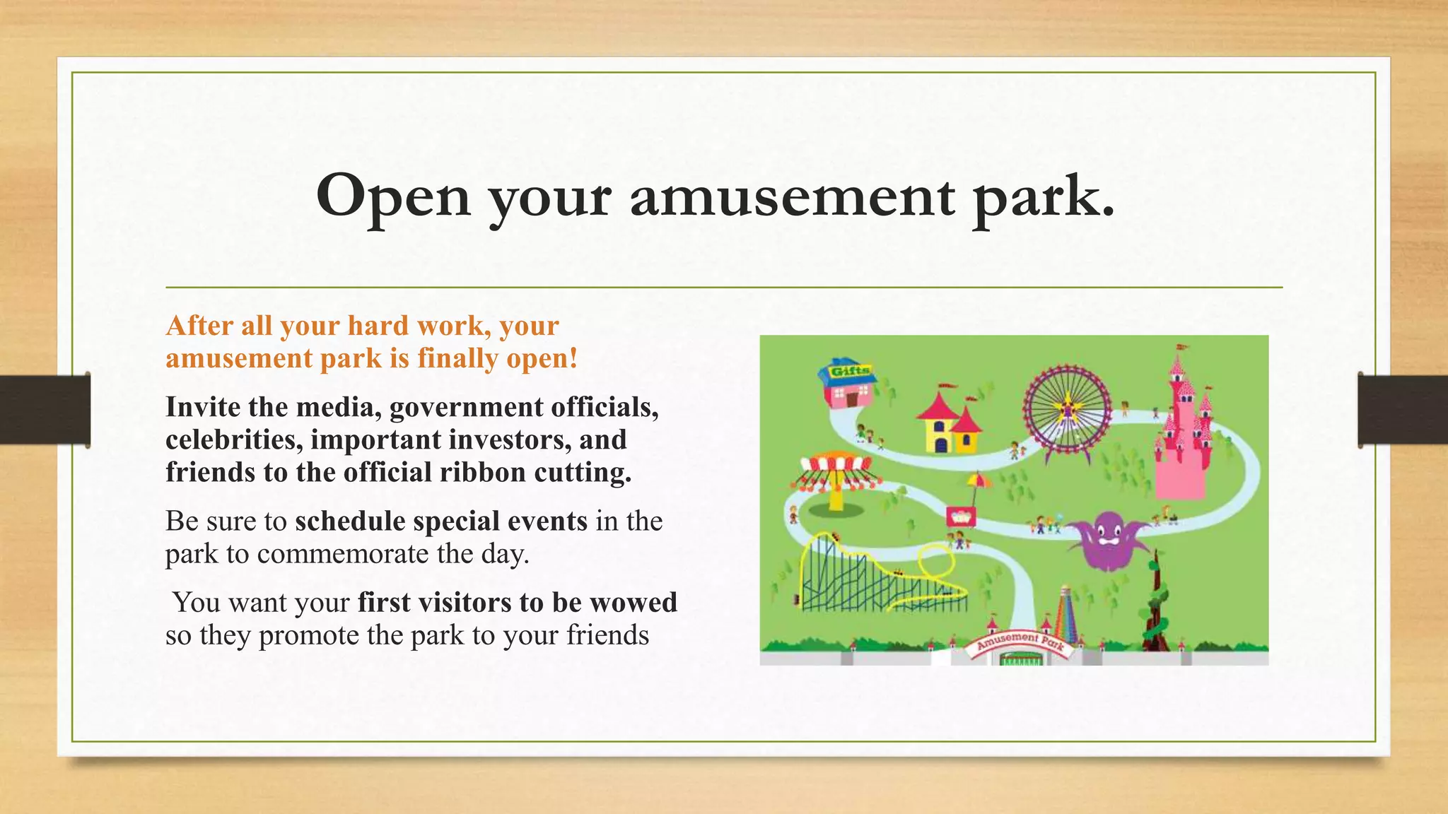 How to create an amusement park | PPTX | Amusement and Theme Parks ...
