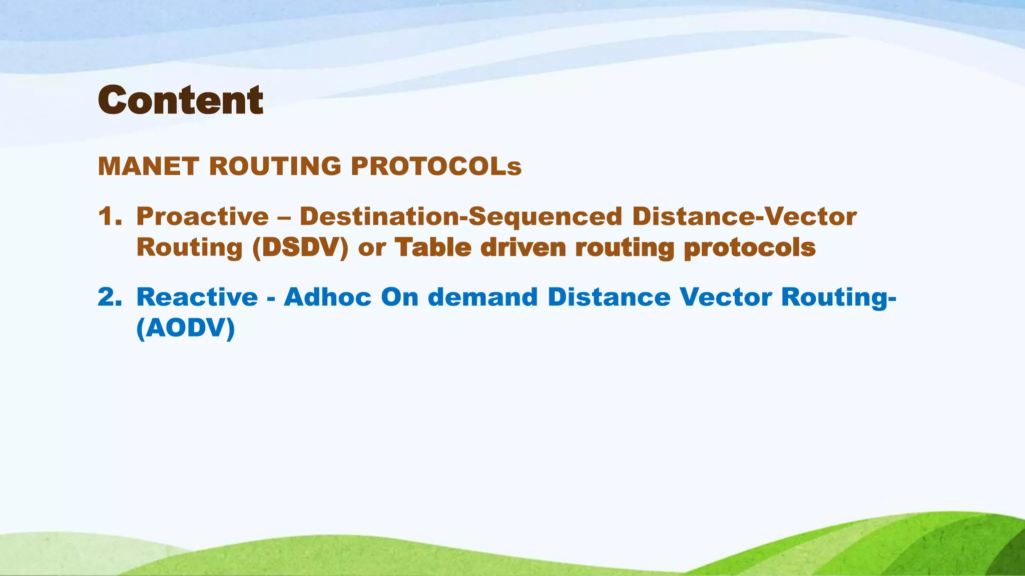 Destination Sequenced Distance Vector Routing (DSDV) | PPTX