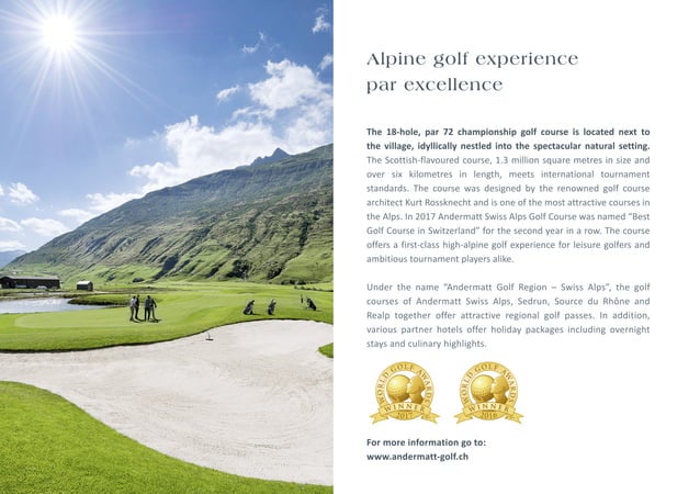 Andermatt Swiss Alps Destination Brochure | PPT