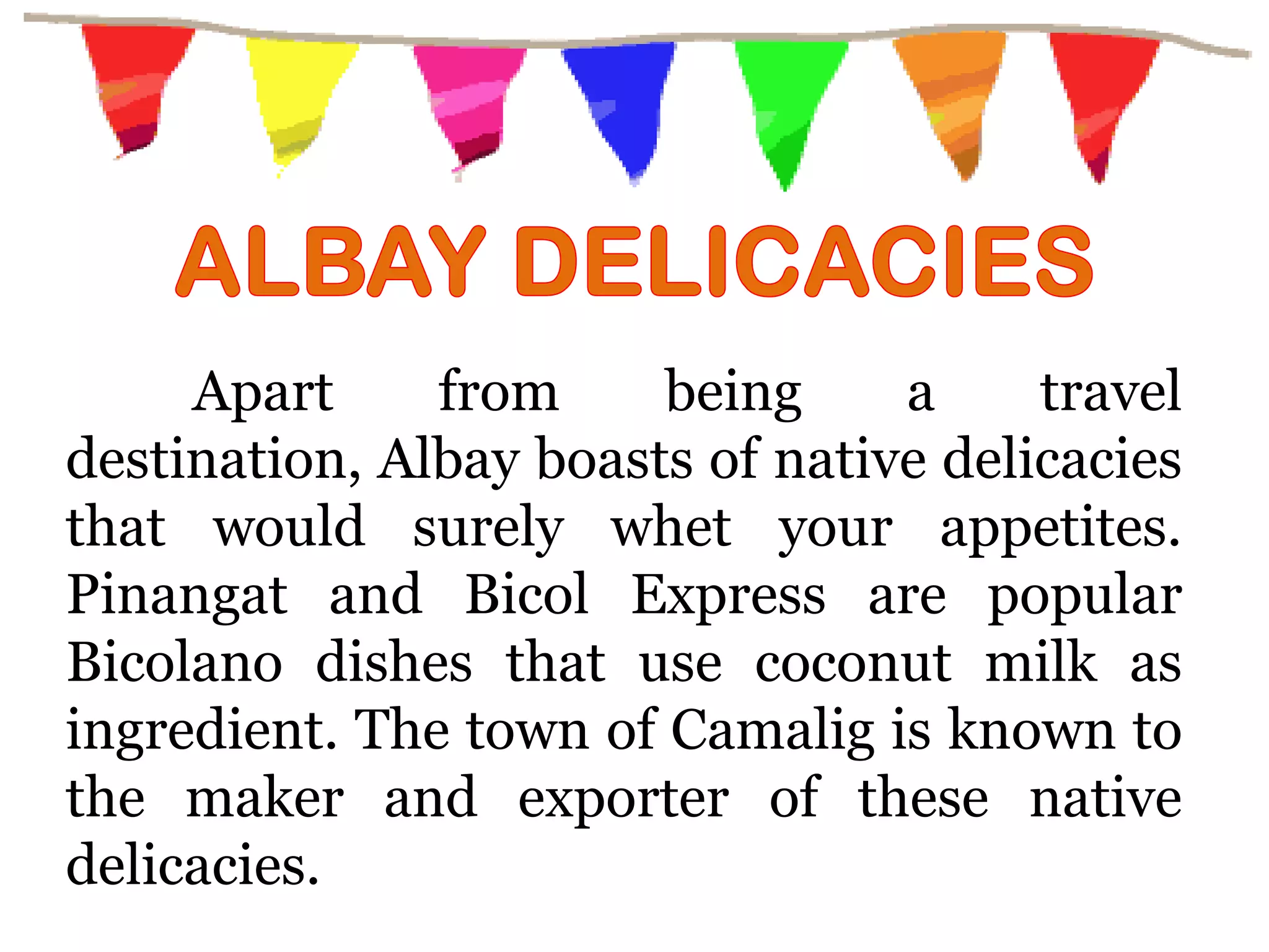 Destinations & products of albay | PPTX