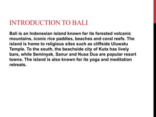 Destination to visit in Bali | PPTX
