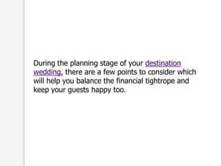 Destination Wedding Etiquette | PPTX