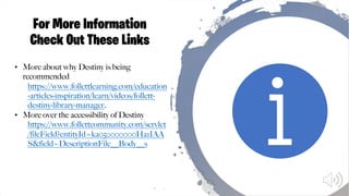 Follett Destiny Evaluation | PPT