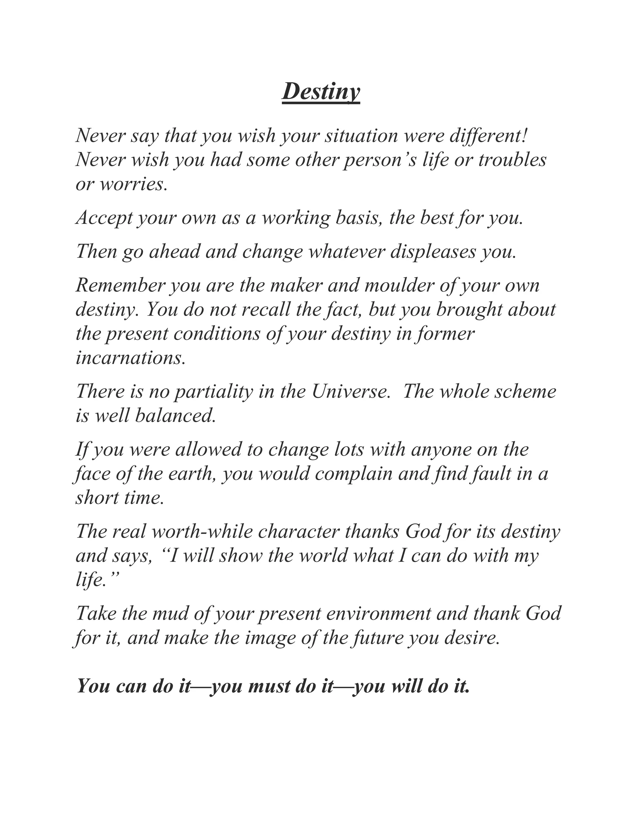 why Destiny of human being is fixed.docx