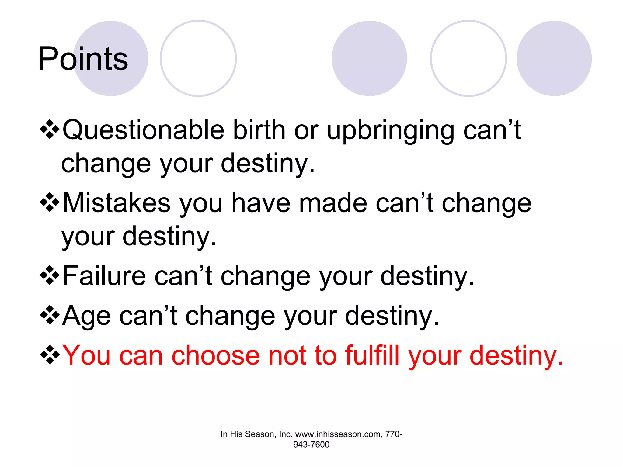 Destiny and purpose1 | PDF