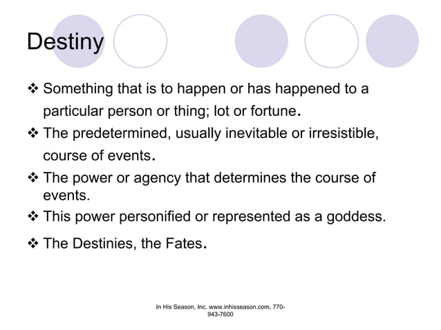 Destiny and purpose1 | PPT