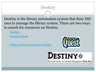 Destiny resource lists | PPT