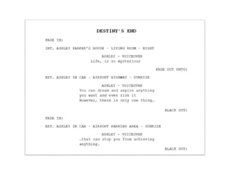 Destiny’s End Script | PPT