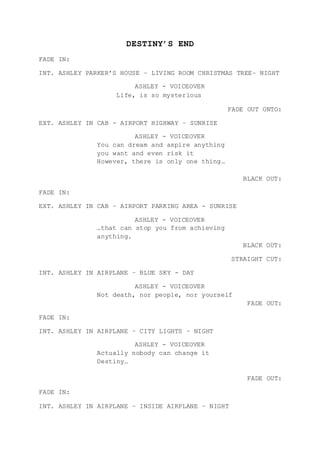 Destiny’s End Final Draft: Script | PDF