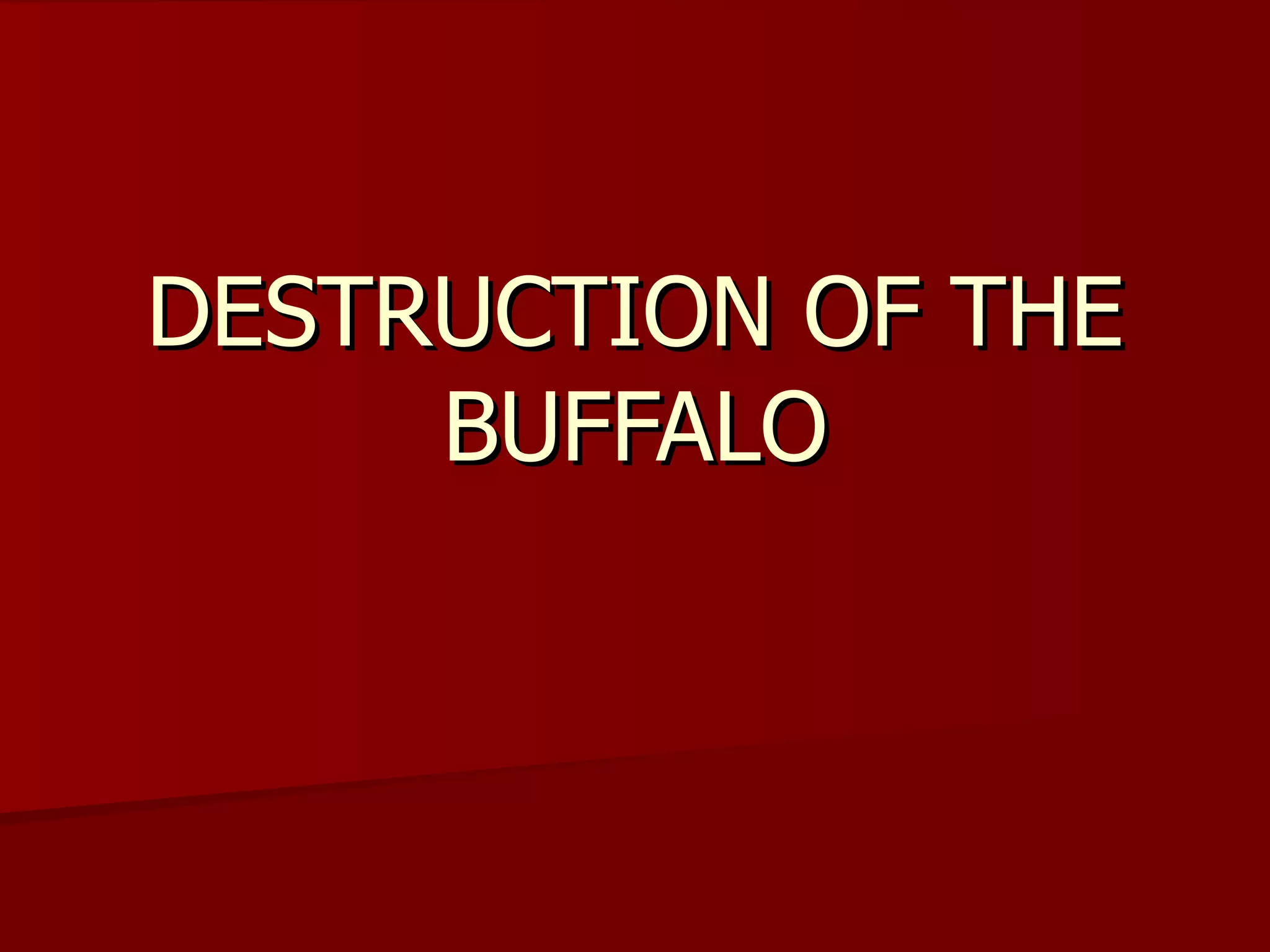 Destruction Of The Buffalo | PPT