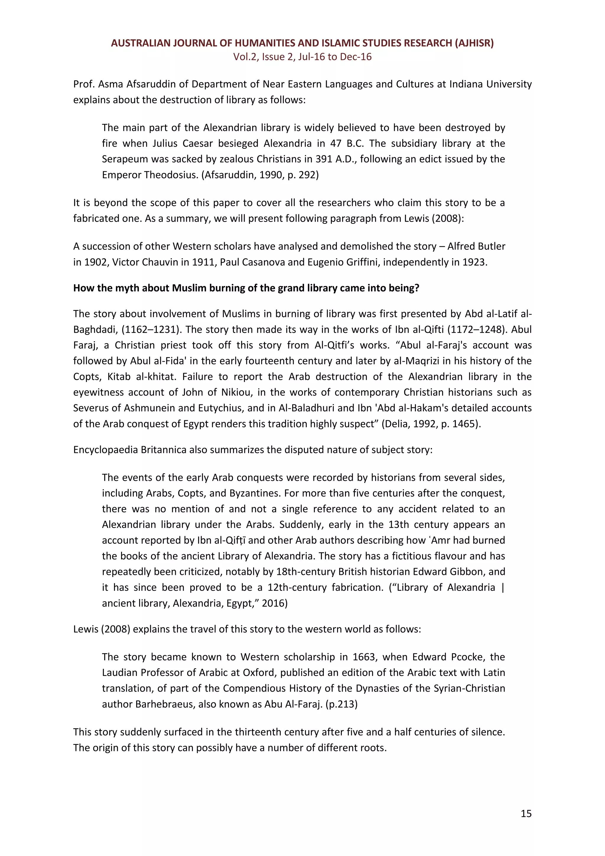 Who Burnt the Grand Library of Alexandria || Research Paper | PDF