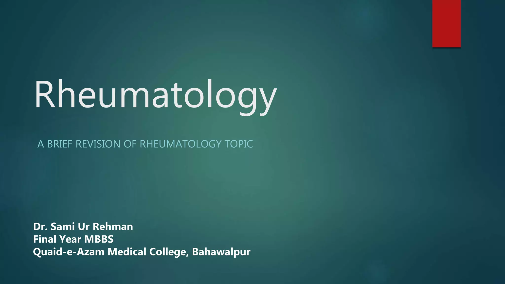 Rheumatology Rapid Review | PPTX