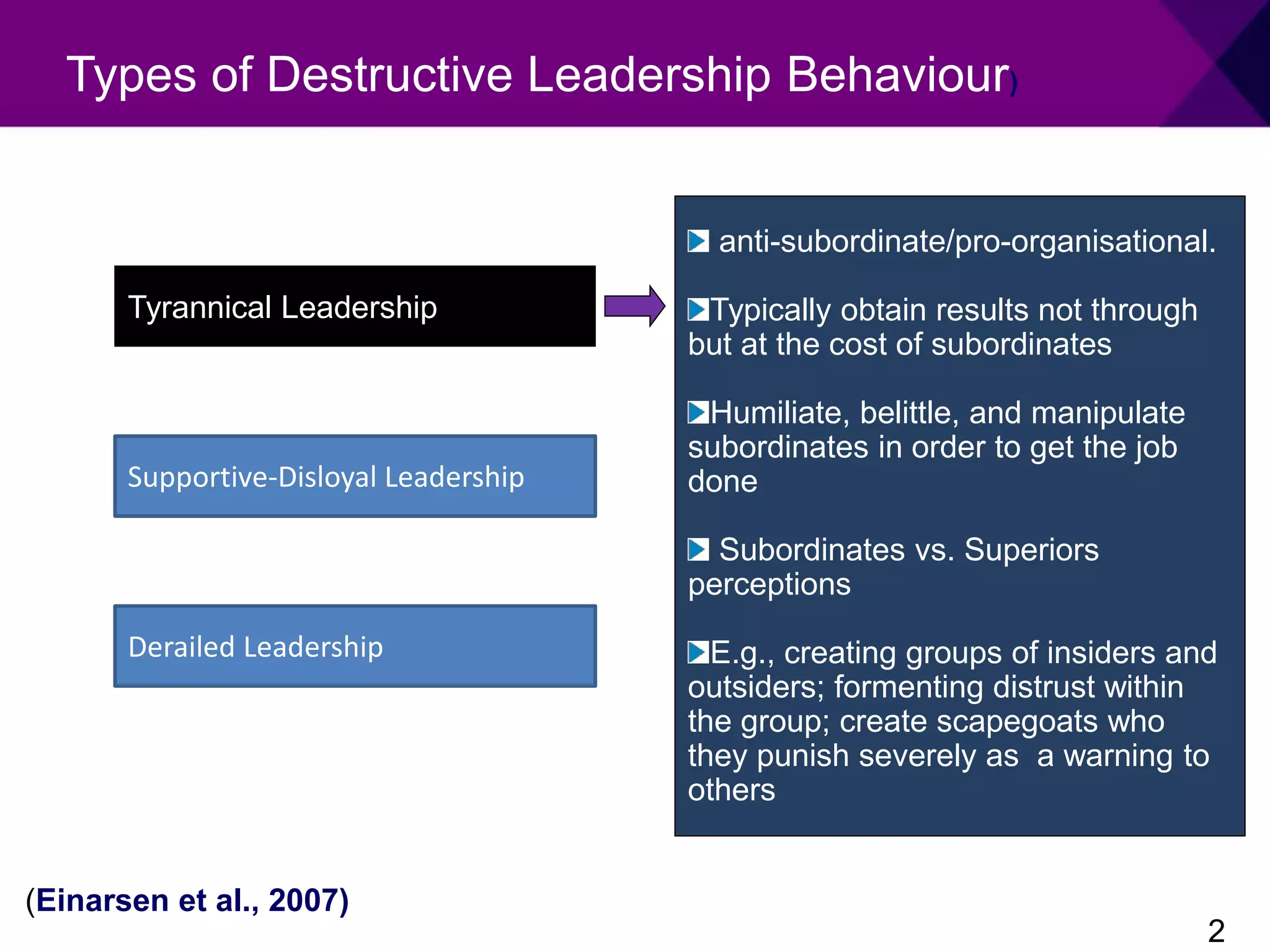 Destructive leadership models | PPTX