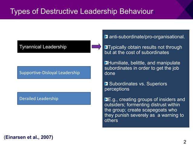 Destructive leadership models | PPT