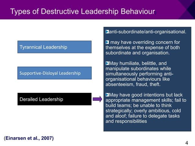 Destructive leadership models | PPT